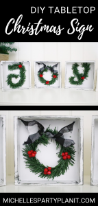 Easy DIY Christmas Sign - Tabletop Decor Idea - Michelle's Party Plan-It