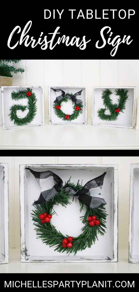 Easy DIY Christmas Sign - Tabletop Decor Idea - Michelle's Party Plan-It
