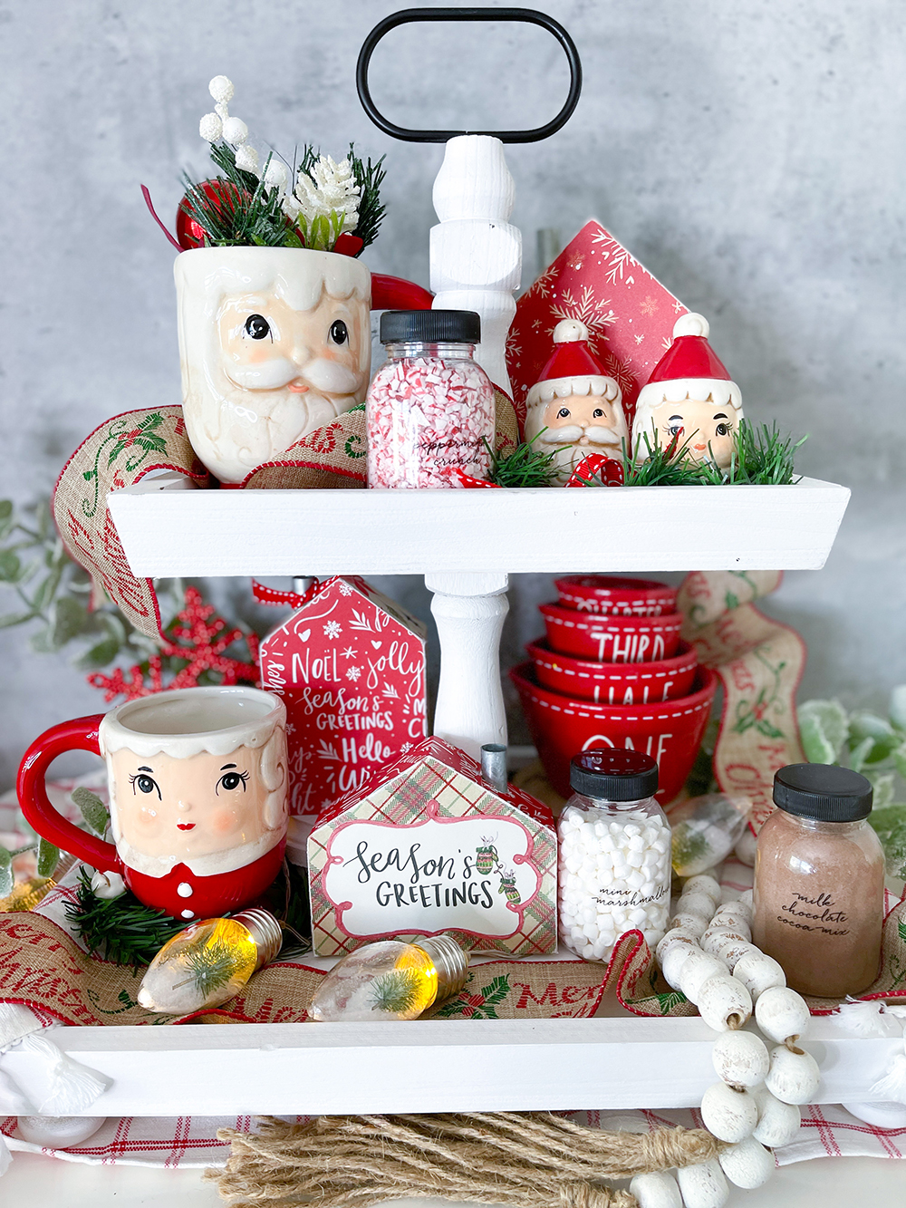 DIY Christmas Tier Tray Decor with Xyron - Michelle's Party Plan-It