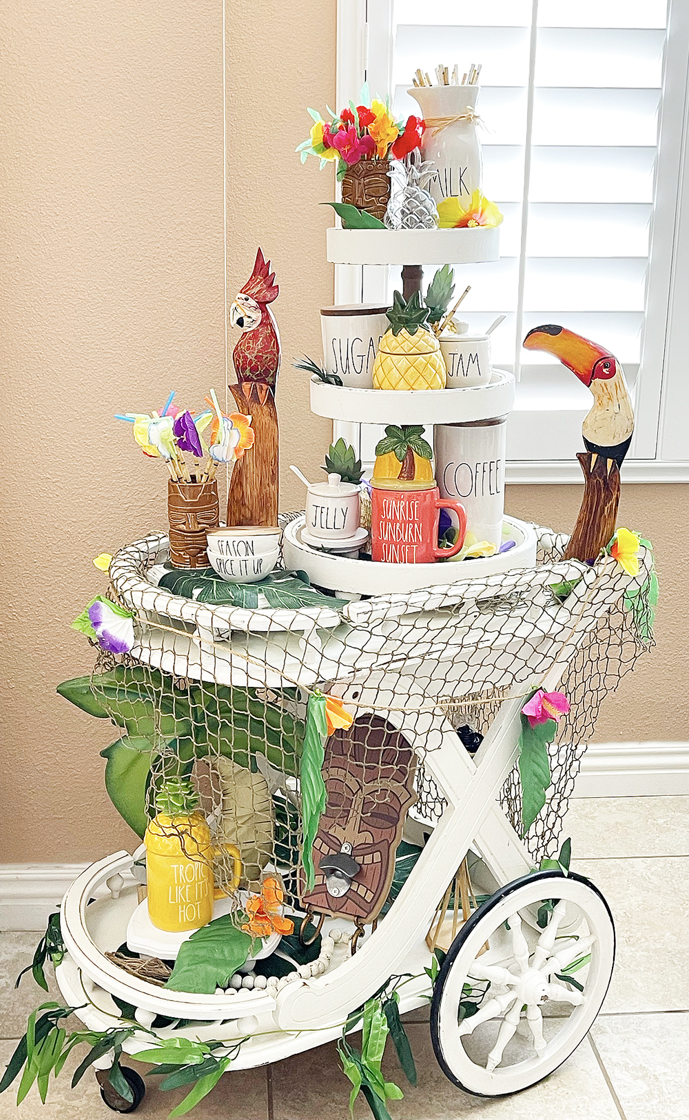 How to Decorate a Tea Cart for Every Season - Michelle's Party Plan-It