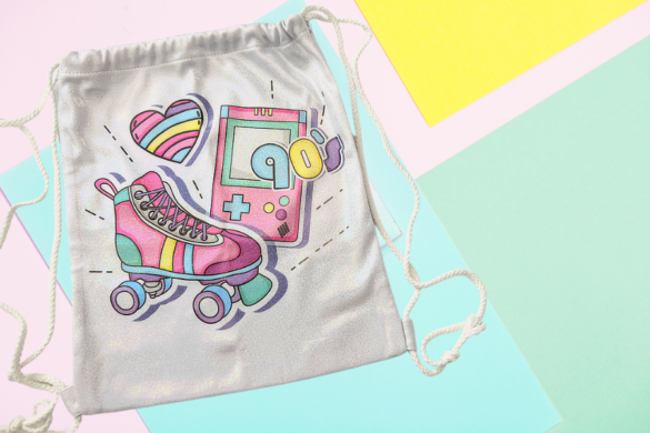 How to Sublimate a Glitter Drawstring Backpack - Michelle's Party Plan-It