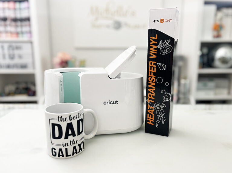 How to Apply Heat Transfer Vinyl with the Cricut Mug Press - Michelle's ...