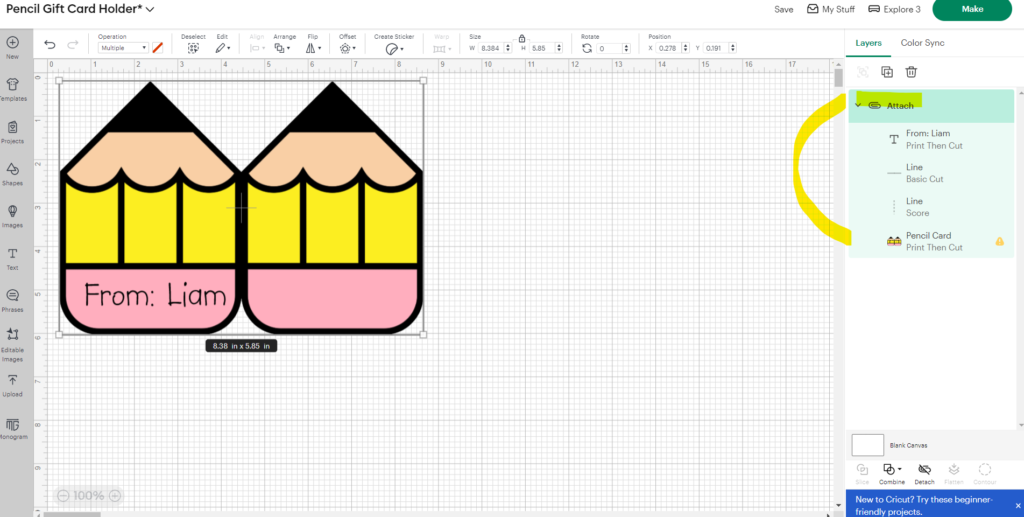 Pencil Gift Card Holder - Michelle's Party Plan-It